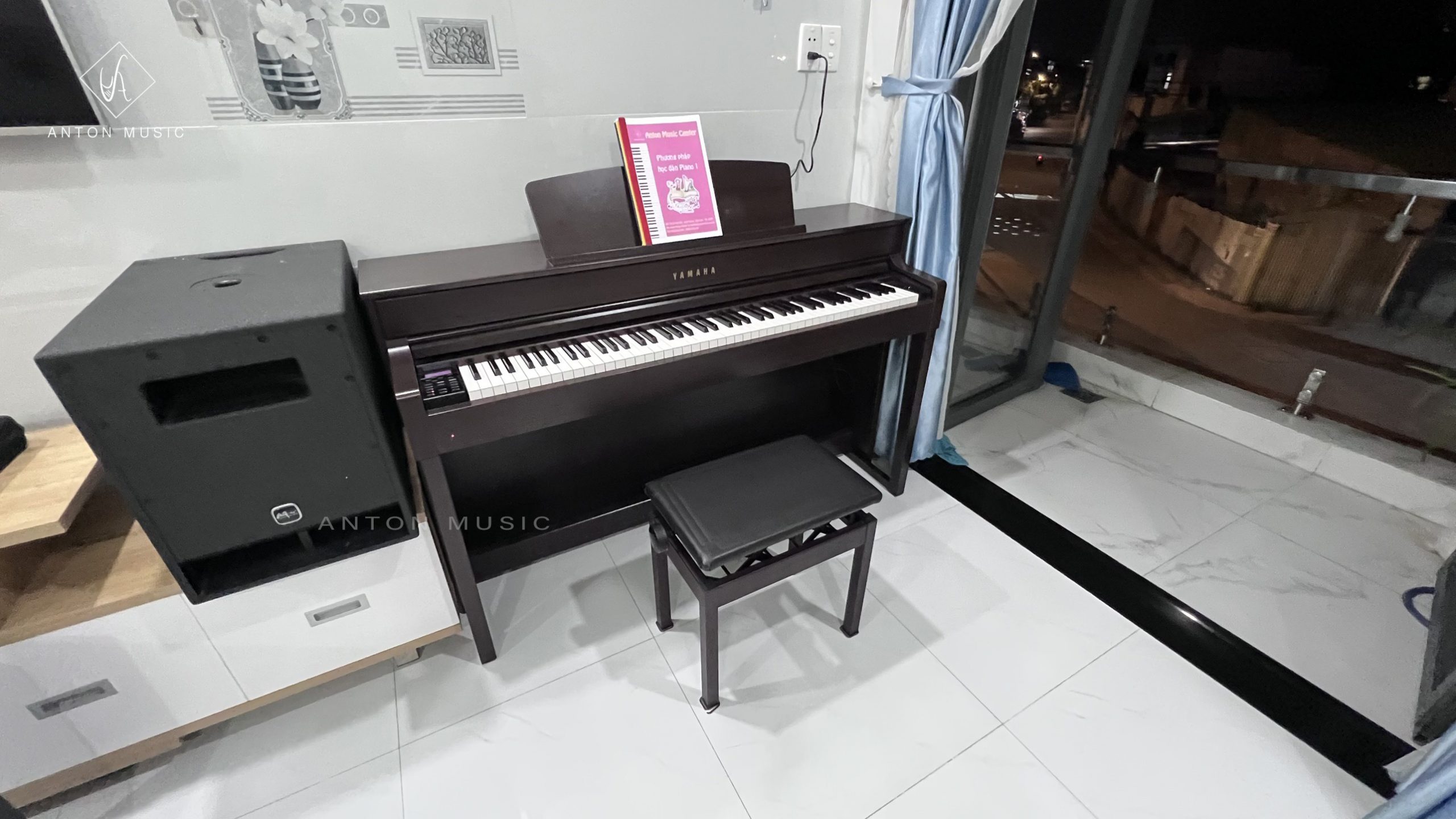 Đàn Piano Điện Yamaha CLP-545 RW Nâu Đen Gỗ (2014) Bàn phím Gỗ Natural ...