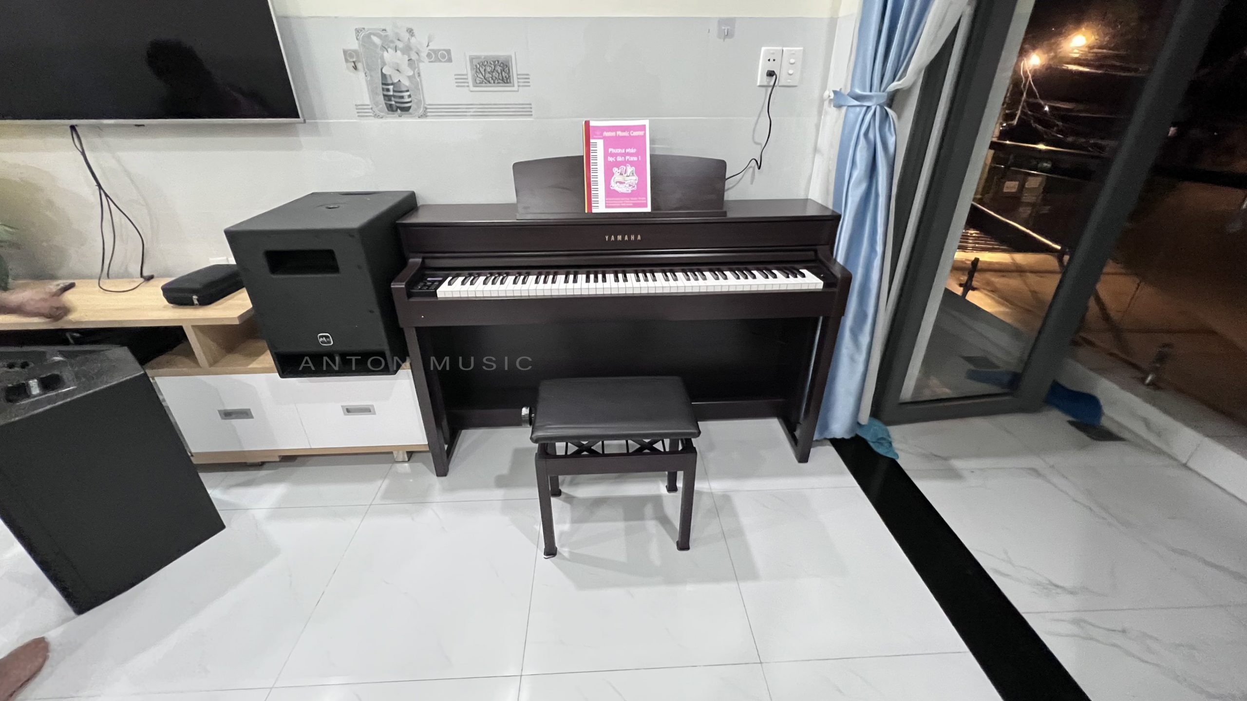 Đàn Piano Điện Yamaha CLP-545 RW Nâu Đen Gỗ (2014) Bàn phím Gỗ Natural ...