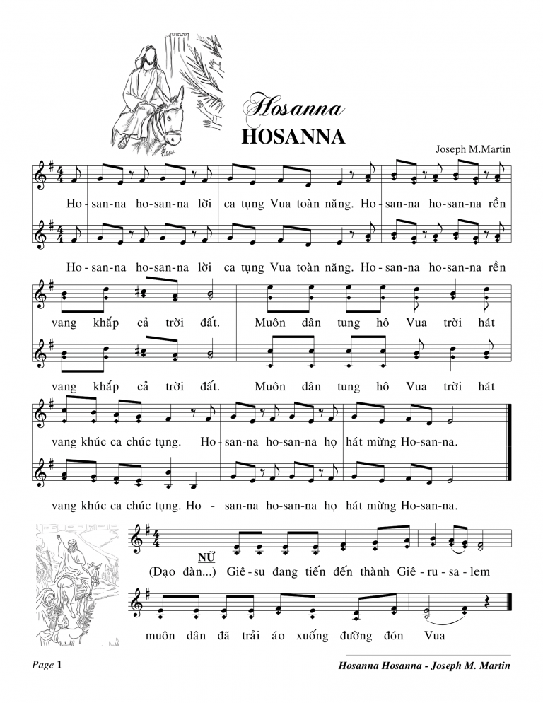 Hosanna (Hô Sa Na) - Nguồn Gốc và Ý Nghĩa của Hosanna Trong Chúa Nhật Lễ Lá